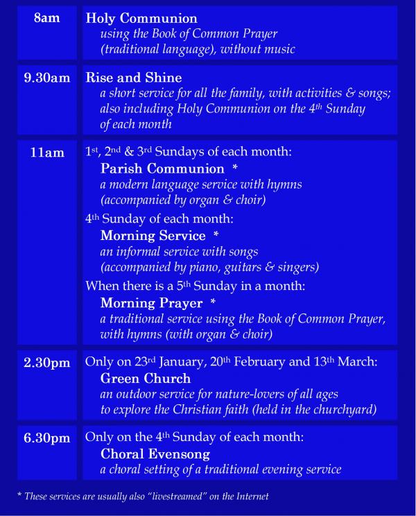 Services and opening times